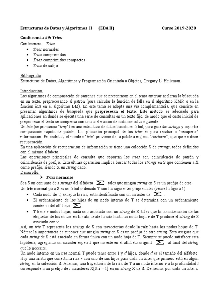 Conferencia 9. String Matching | PDF | Cadena (informática) | Algoritmos