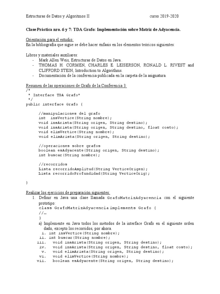 Implementación de Grafos en Java | PDF