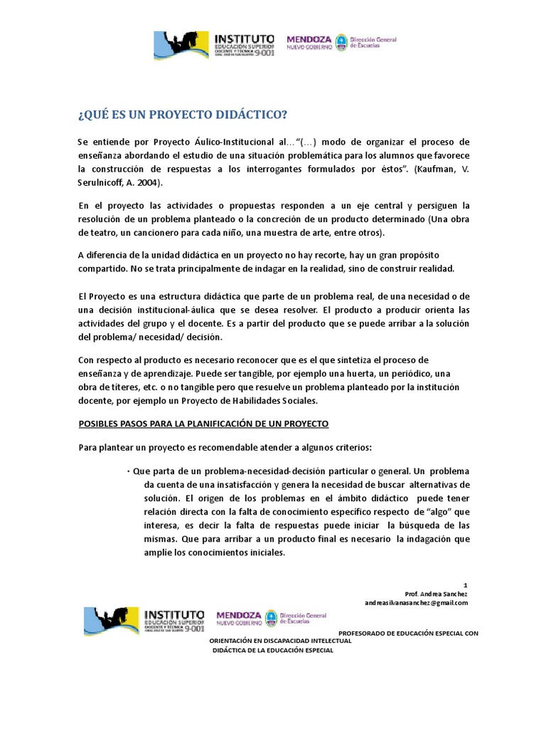 Qué Es Un Proyecto Didáctico | PDF | Educación especial | Evaluación