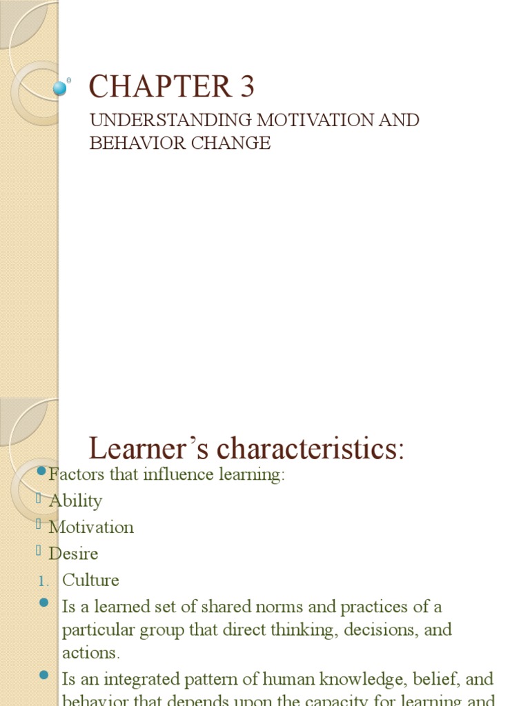 Understanding Motivation and Behavior Change | PDF | Self Efficacy ...