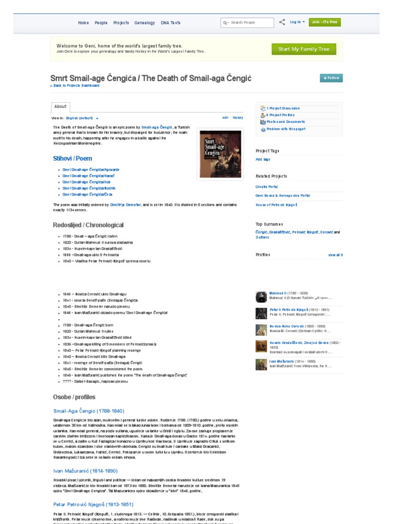 SMRT Smail-Age Čengića - The Death of Smail-Aga Čengić | PDF | Montenegro | Epic Poetry