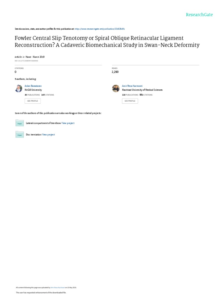 Fowlervs SORLreconstruction | PDF | Musculoskeletal System | Hand