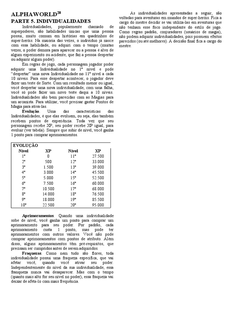 ALPHAWORLD - Individualidades | Download grátis PDF | Ambiente natural ...