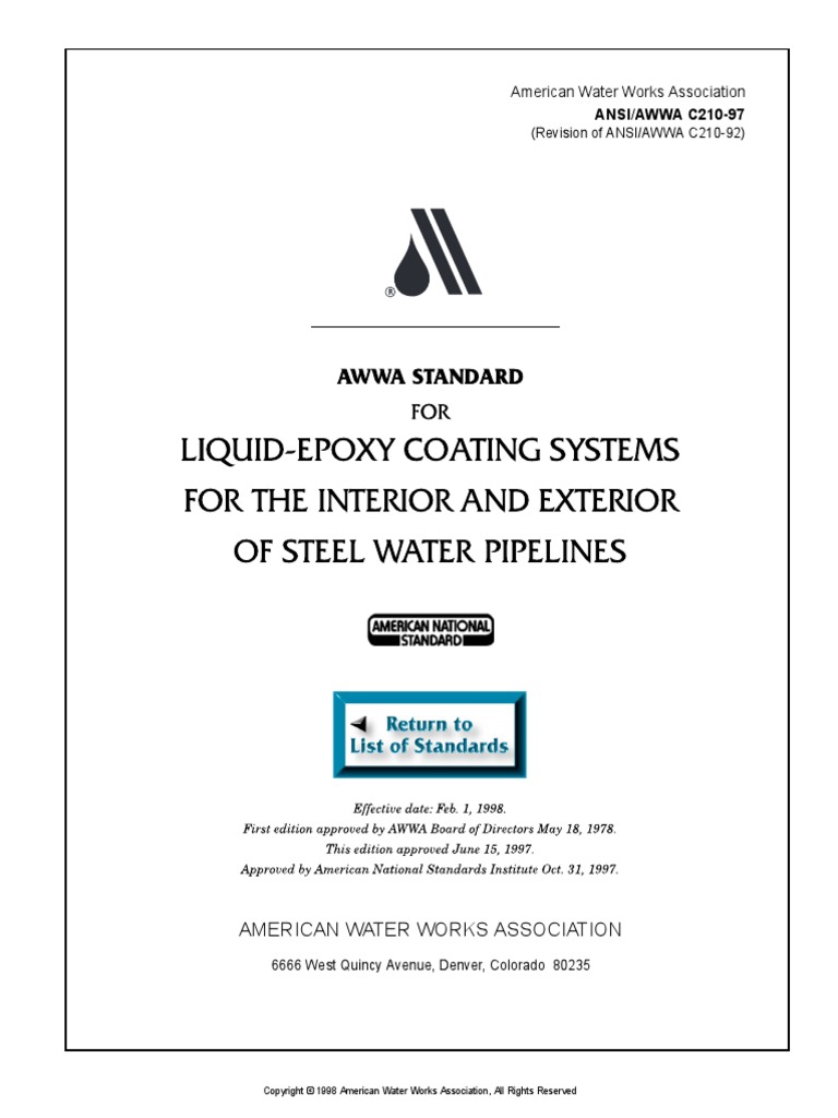 Awwa C210-97 | PDF | All Rights Reserved | Business Law
