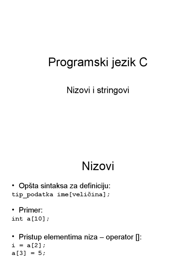 4 - Nizovi I Stringovi | PDF