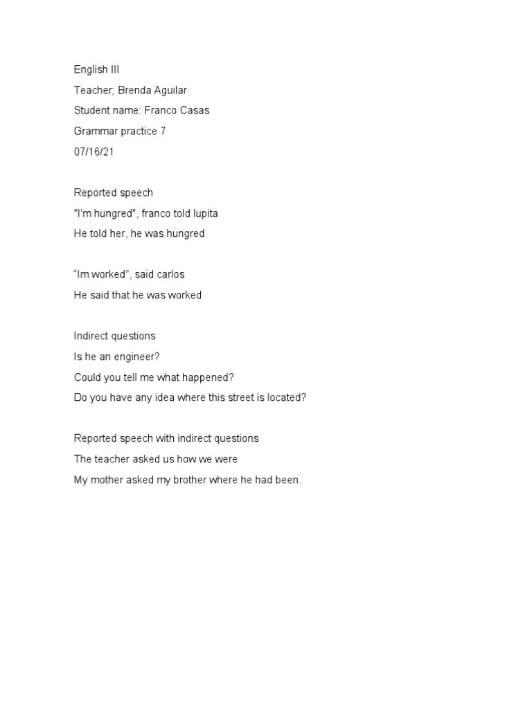 Iii Grammar Practice 7 Franco Casas Pdf