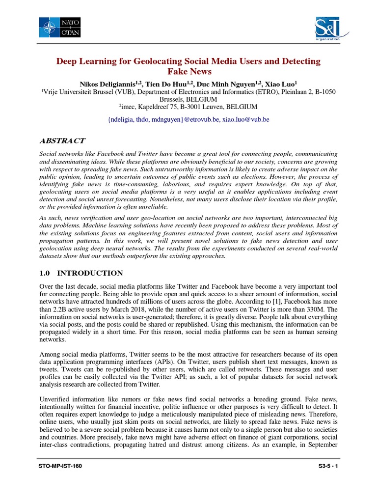Deep Learning For Geolocating Social Media Users and Detecting Fake ...