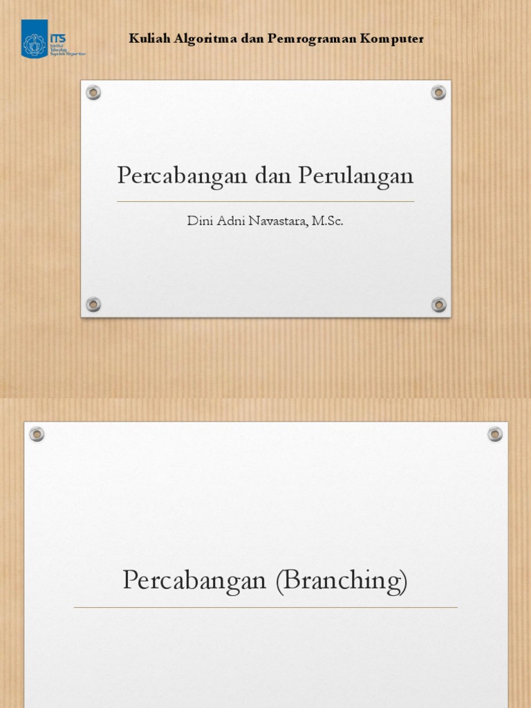 Branching and Looping (Percabangan Dan Perulangan) | PDF