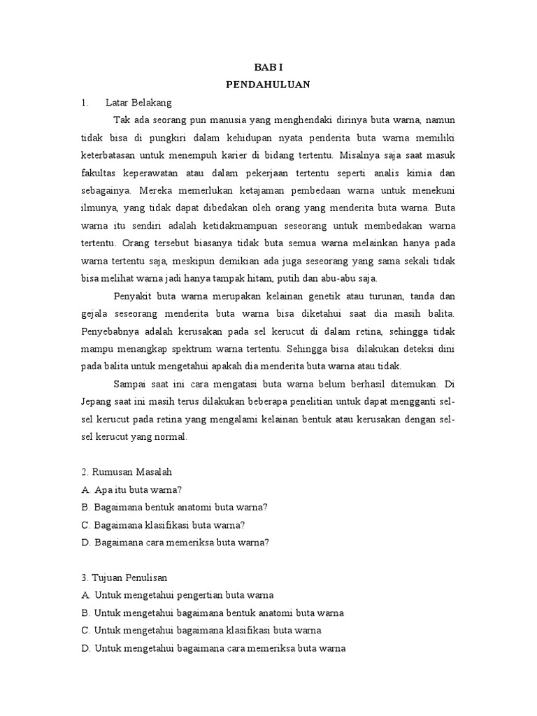 Pemeriksaan dan Klasifikasi Buta Warna | PDF | Pengembangan Diri ...