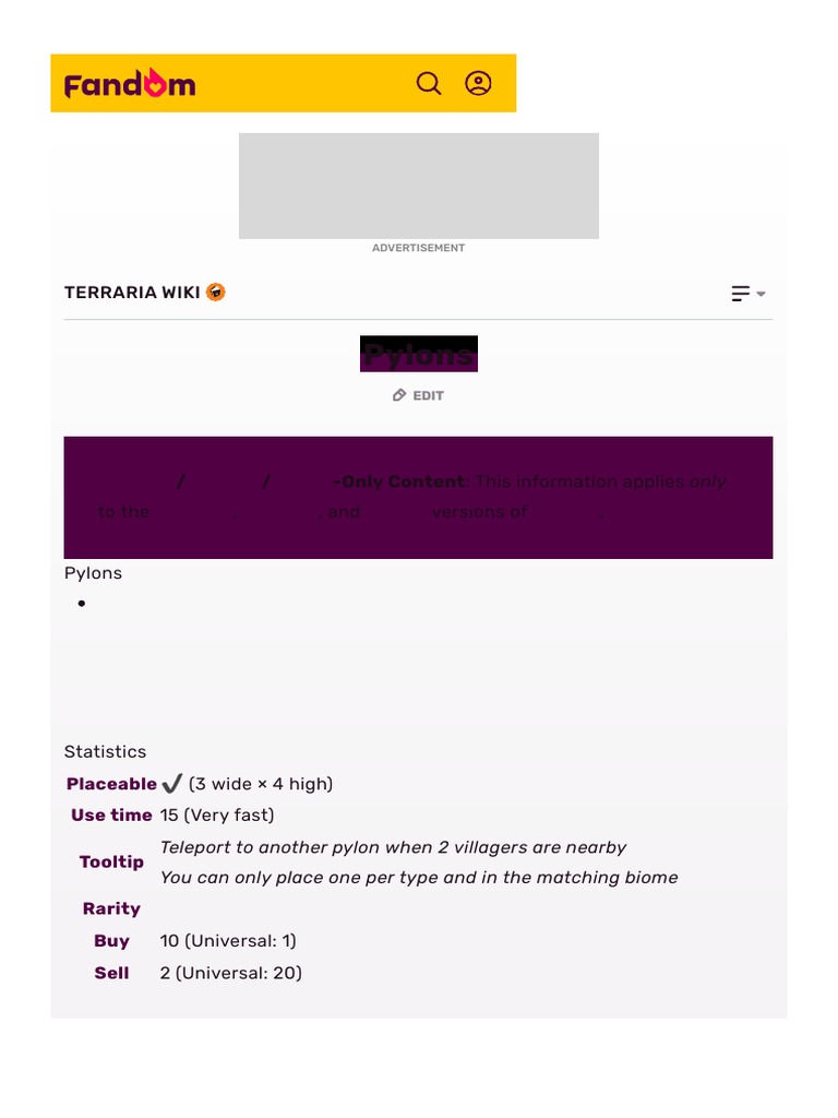 Pylons - The Official Terraria Wiki | PDF