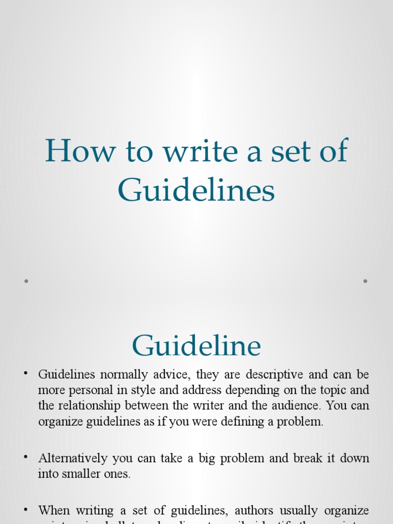 How To Write A Set of Guidelines | PDF | Human Communication ...
