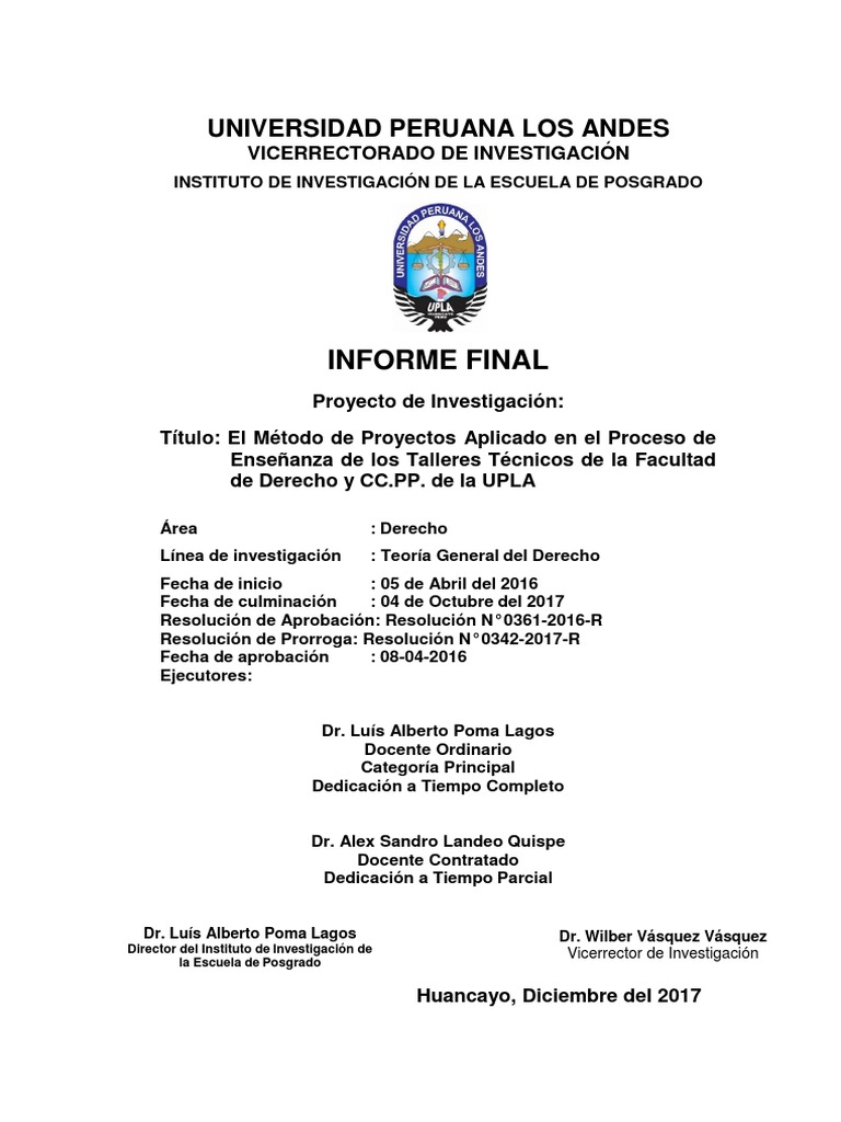 Informe - Final - Dr. Poma Lagos | PDF | Aprendizaje | Evaluación