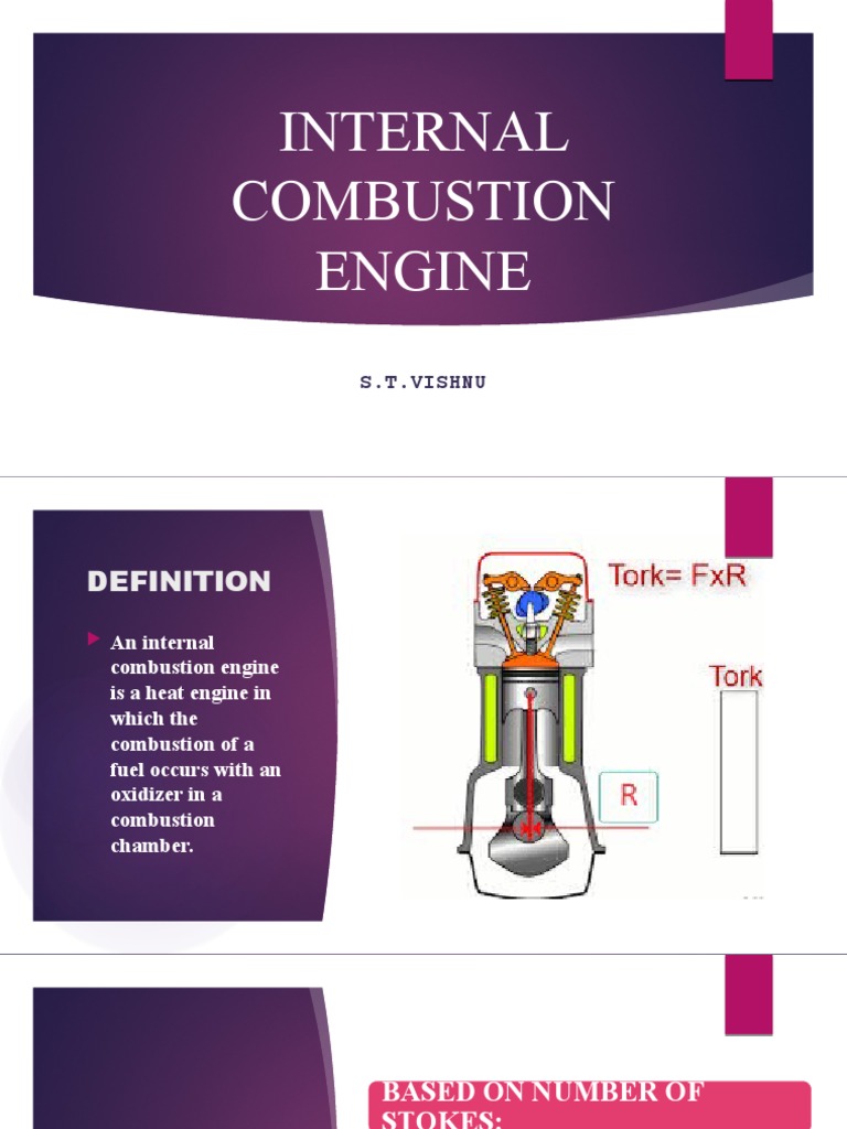 English Presentation | PDF | Internal Combustion Engine | Vehicle Parts