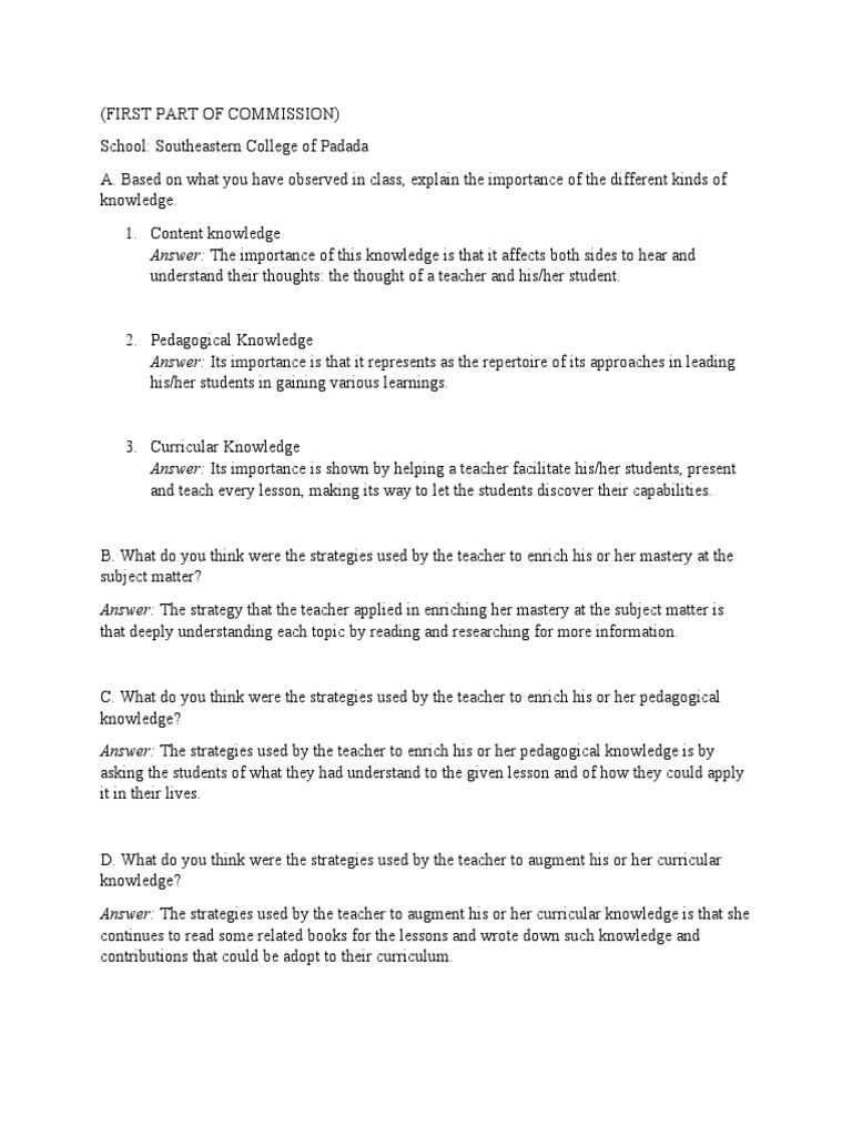 Field Study Answers | PDF | Educational Technology | Teachers