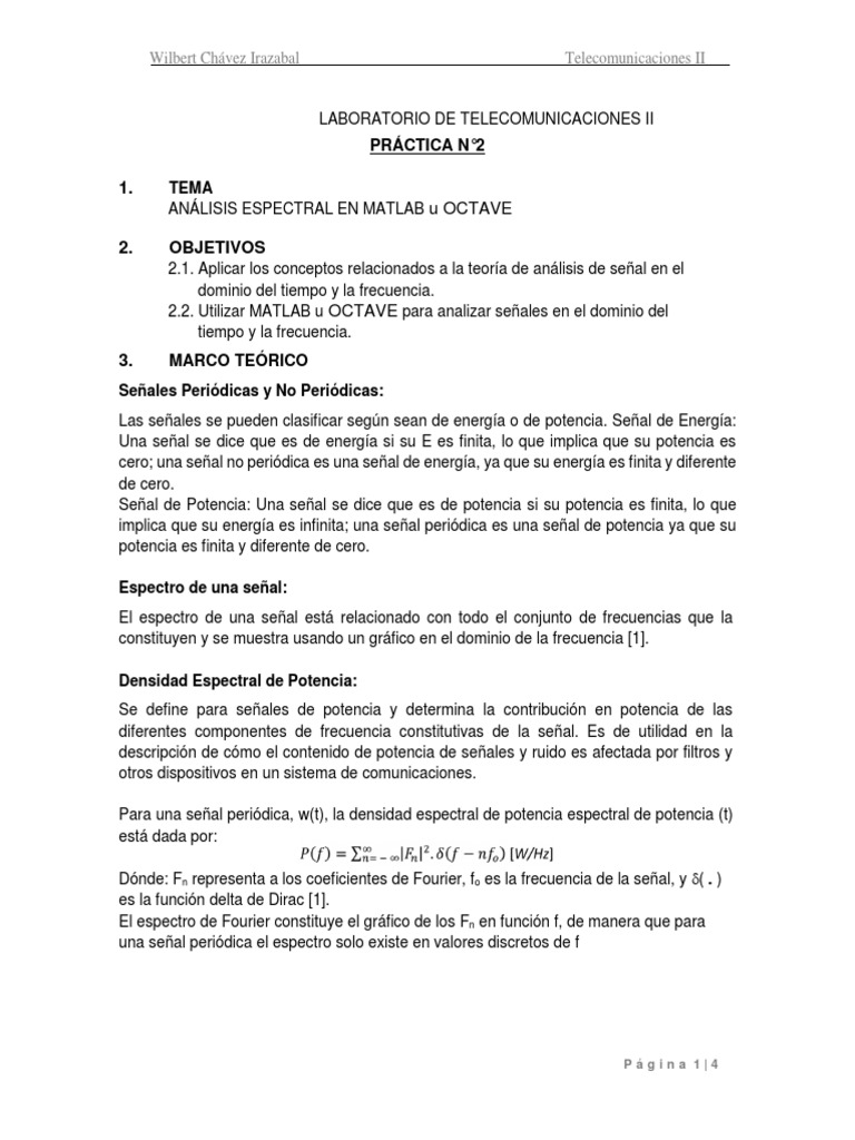Prac 2 T2 2020 | PDF | Filtro electronico | Espectro