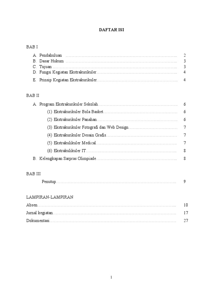Laporan PROGRAM EKSTRA BAB 123 | PDF
