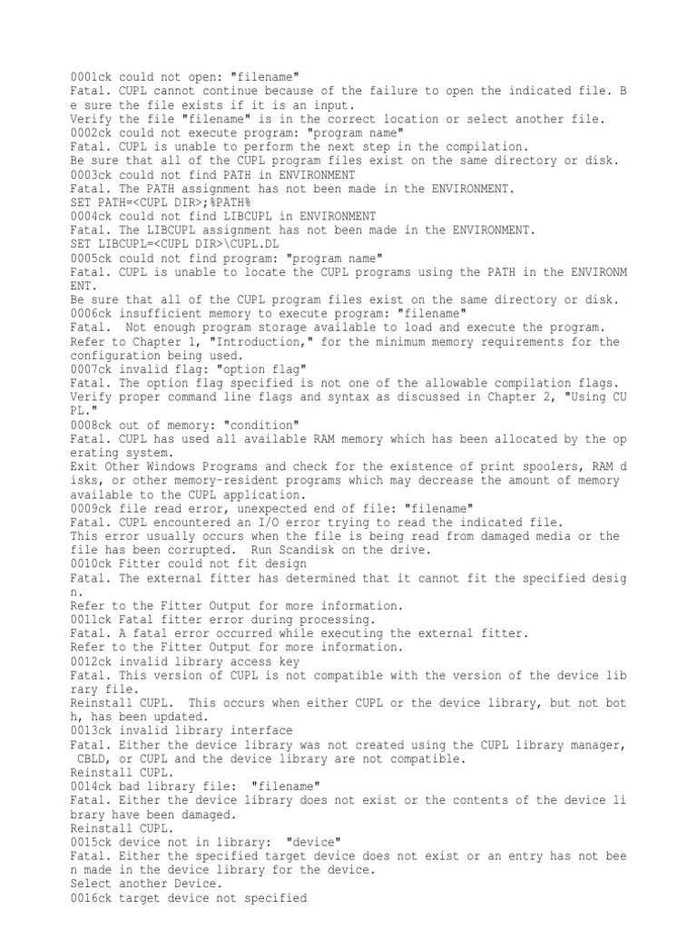 Cupl Err | PDF | Library (Computing) | Computer File