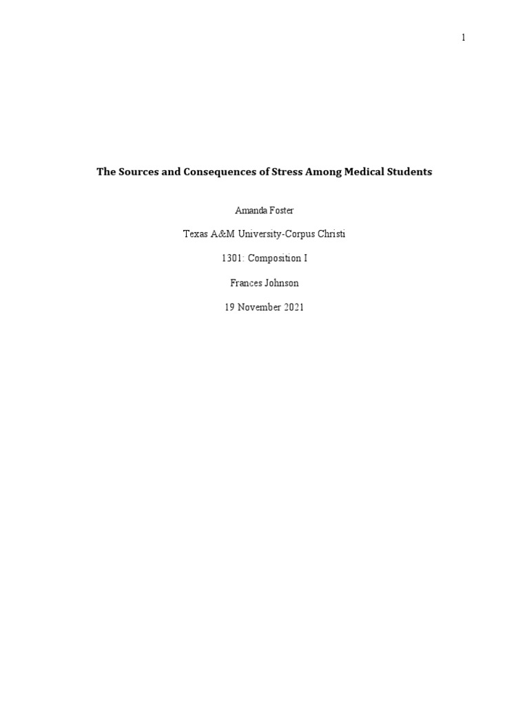 Amanda Foster Literature Review | PDF | Sleep | Stress (Biology)