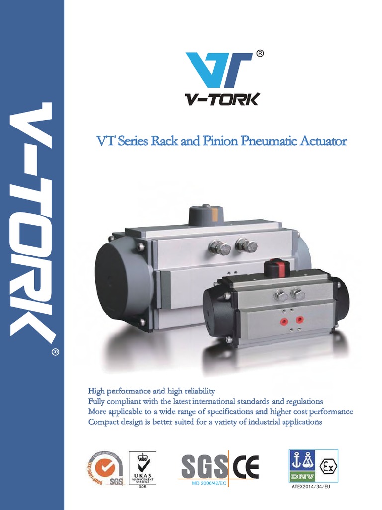 VT Series Rack and Pinion Pneumatic Actuator: ATEX2014/34/EU | PDF ...