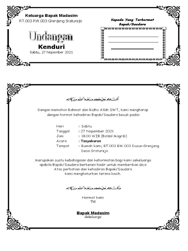 Undangan Kenduri | PDF
