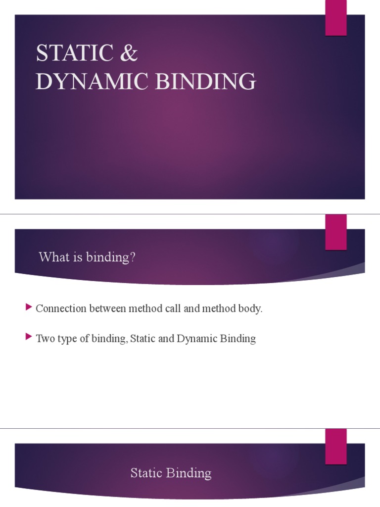 Static Dynamic Binding Pdf Method Computer Programming Class Computer Programming