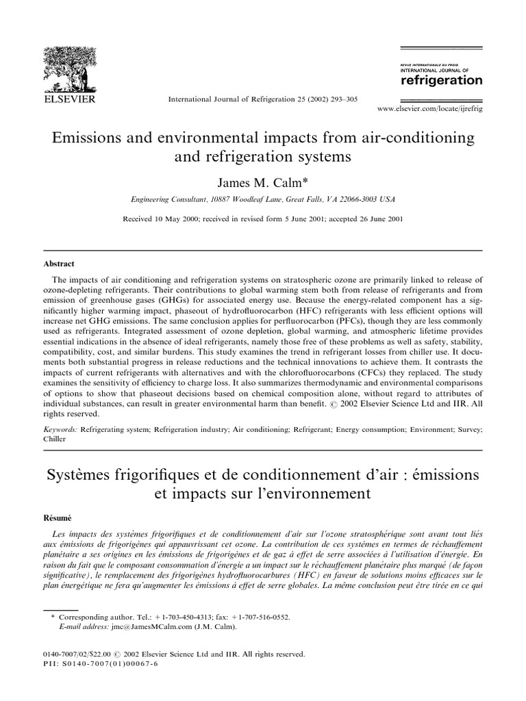 Emissions and Environmental Impacts From Air-Conditioning and ...