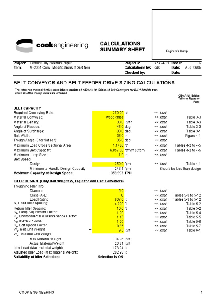 Conveyor Belt Drive Sizing Guide | PDF | Belt (Mechanical) | Electric Motor