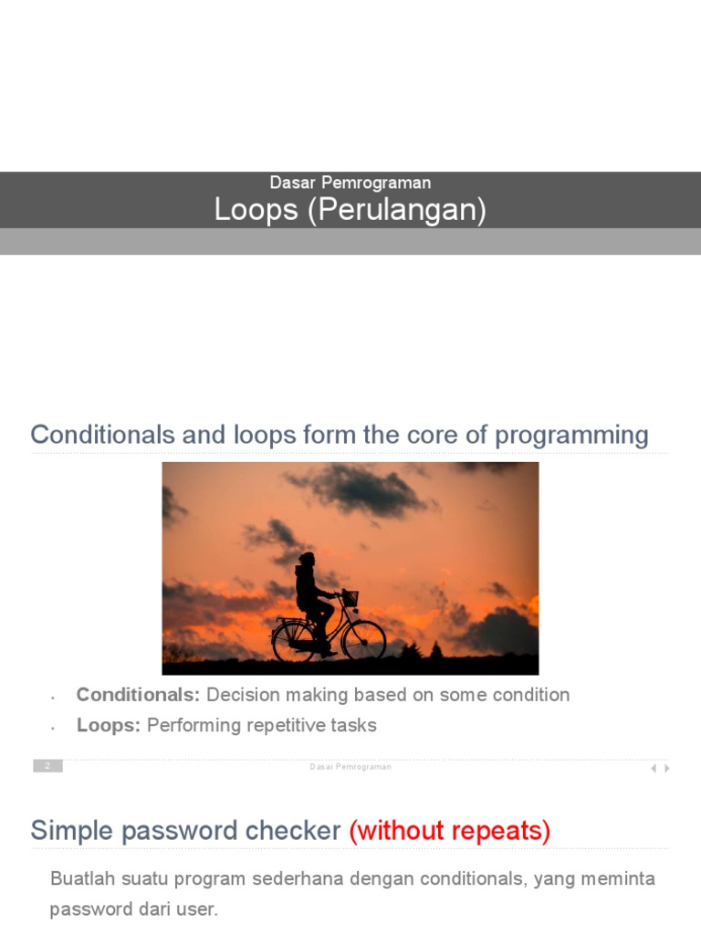 Loops (Perulangan) : Dasar Pemrograman | PDF | Computer Engineering ...