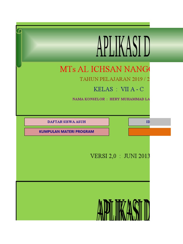 APLIKASI DCM SMP - SMA VERSI 40 (MASTER) Kelas 7 A-C | PDF