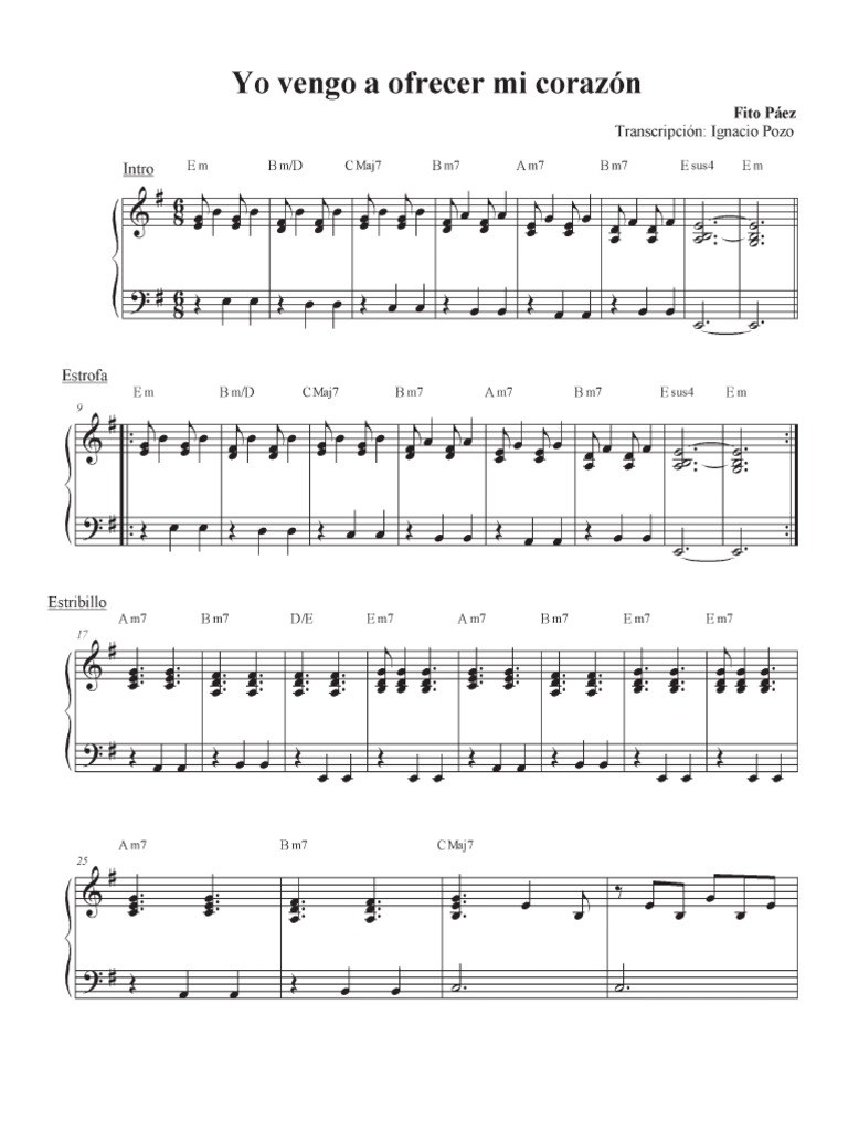 Yo Vengo A Ofrecer Mi Corazón (Fito Páez) | PDF