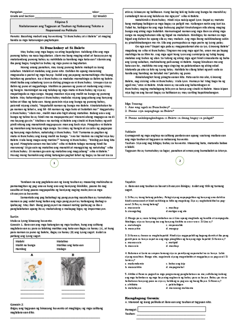 Filipino 5 Q2 W3 | PDF