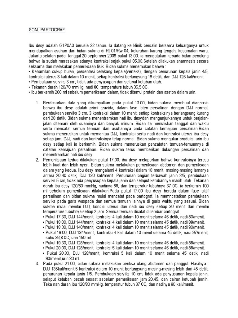 Soal Partograf | PDF