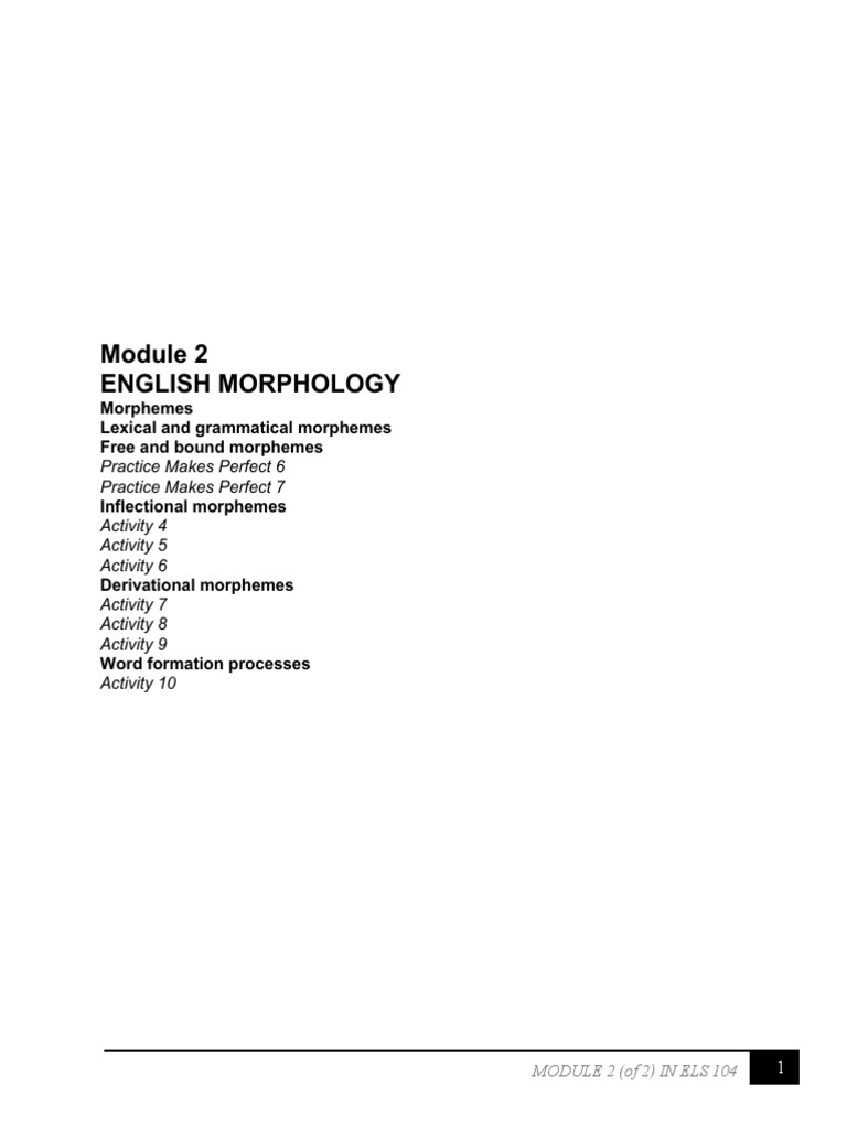 Els 104 Module 2 | PDF | Verb | Word