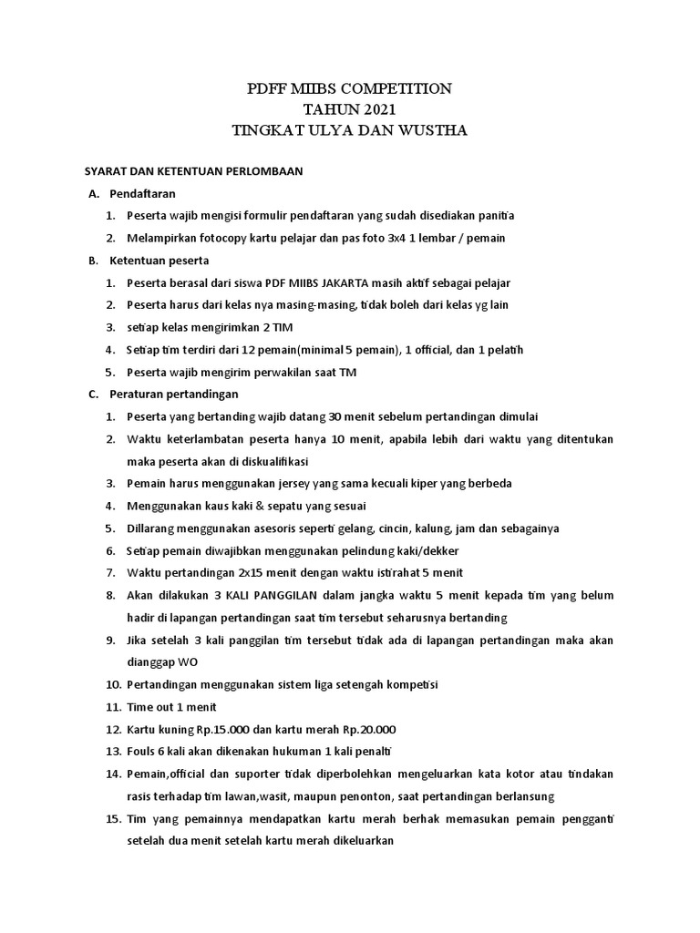 Porseni PDFF Miibs Jakarta | PDF
