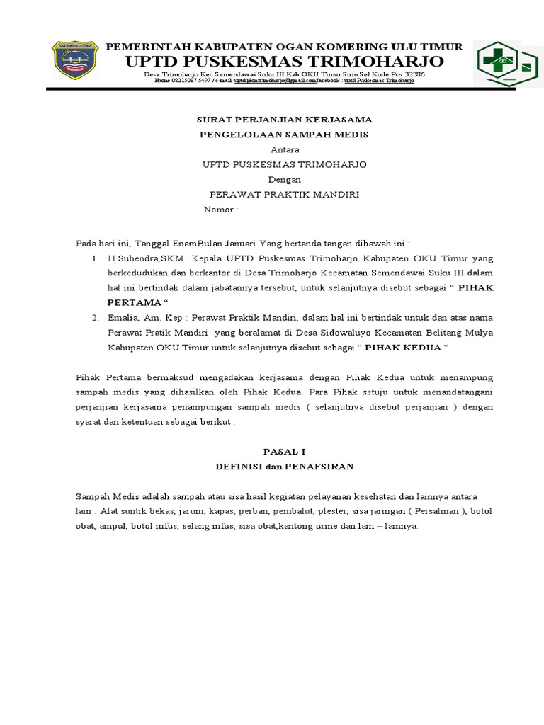 Mou Limbah Dng Praktek Mandiri Pdf