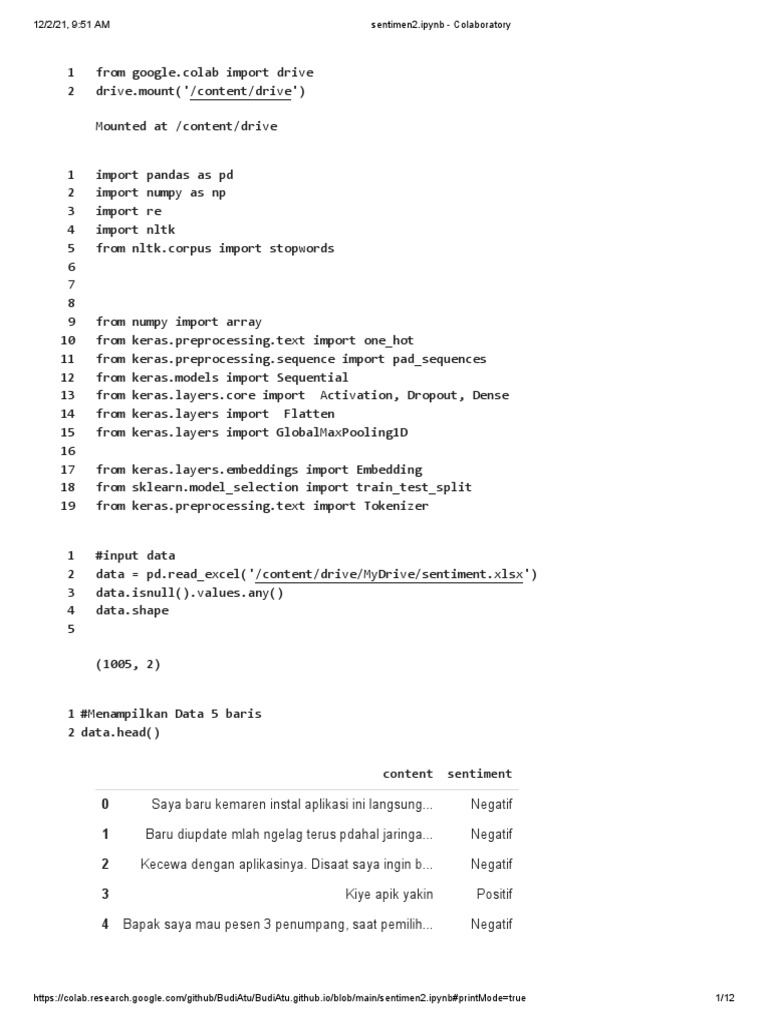 Sentimen2.ipynb - Colaboratory | PDF | Accuracy And Precision | Computing