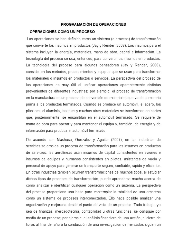 Programaci+on de Operaciones-Procesos-Proceso Continuo | PDF | Tecnología e ingeniería
