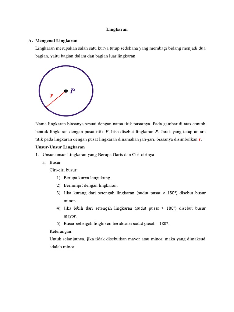 Lingkaran | PDF | Olahraga & Rekreasi | Metode & Bahan Ajar