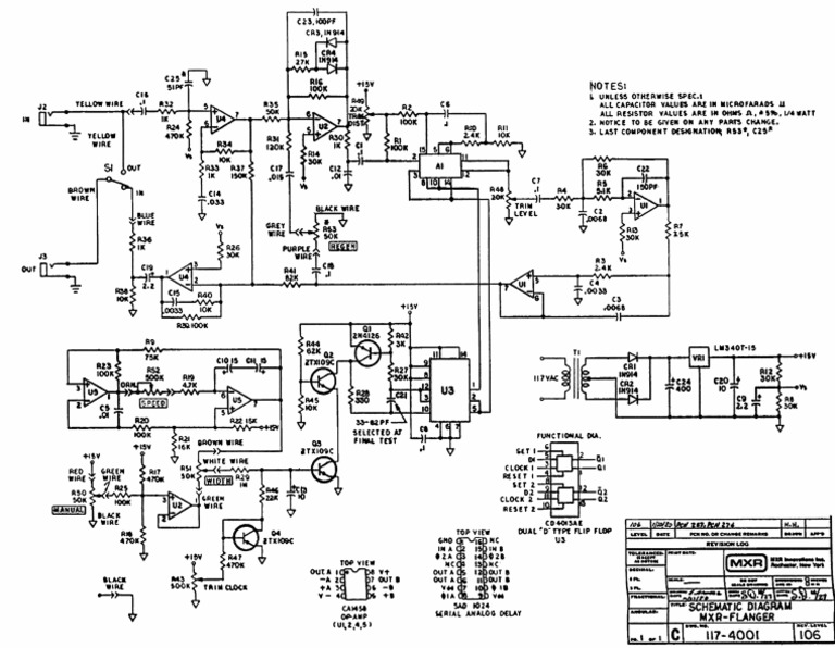 MXR Flanger Factory Schematic | PDF
