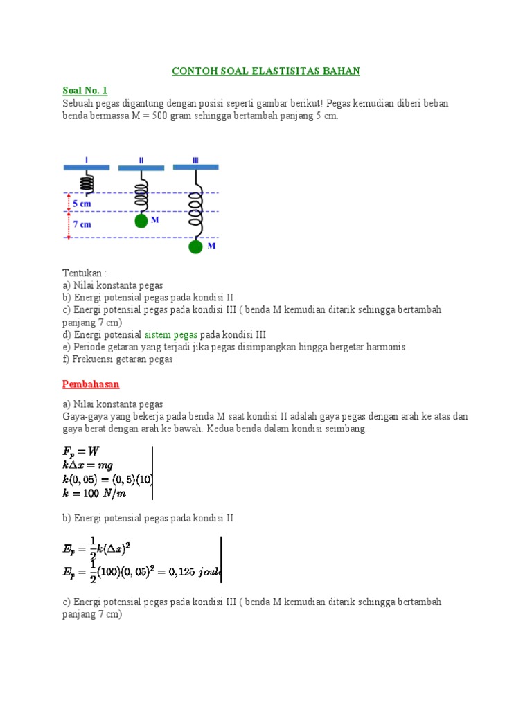 Contoh Soal Elastisitas Bahan | PDF | Sains & Matematika | Teknologi ...