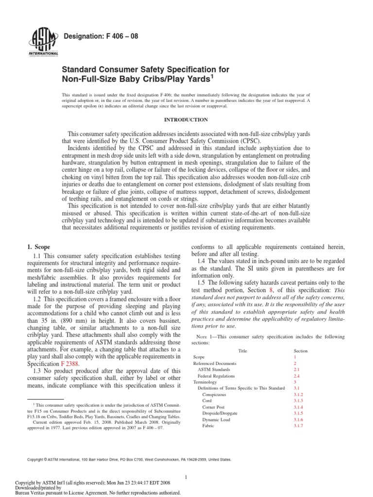 Astm F406-08 | PDF | Specification (Technical Standard) | Safety