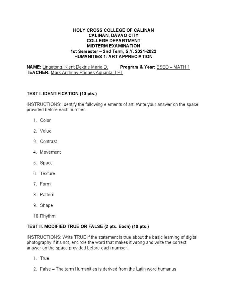 Humanities Exam | Download Free PDF | Communication | Humanities