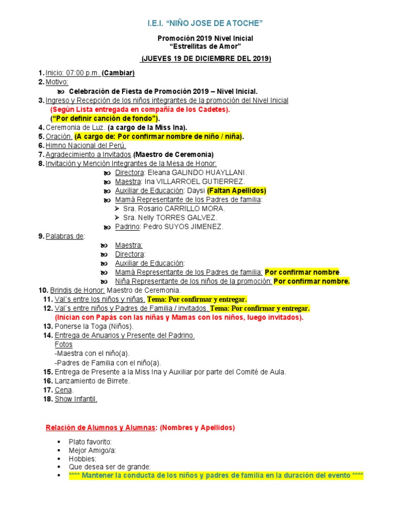 Programa Promocion Inicial 2019 | PDF