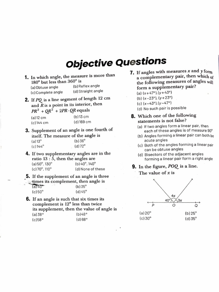 LINES AND ANGLES Class 9 CBSE | PDF | Angle | Triangle