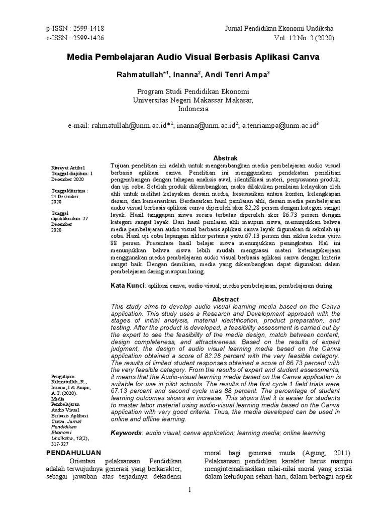 Media Pembelajaran Audio Visual Berbasis Aplikasi Canva | PDF | Karier & Perkembangan