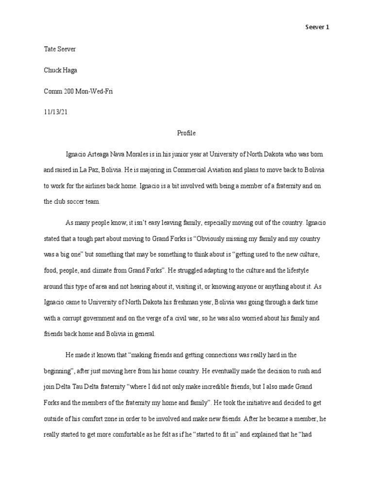 Ignacio Profile Paper | PDF