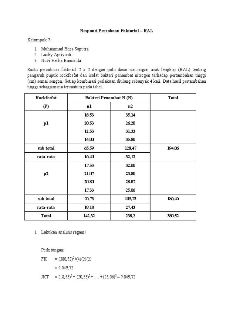 7 Faktorial RAL | PDF