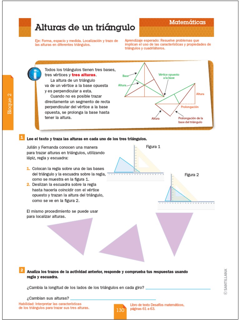 Altura de triángulos II | PDF | Triángulo | Perpendicular