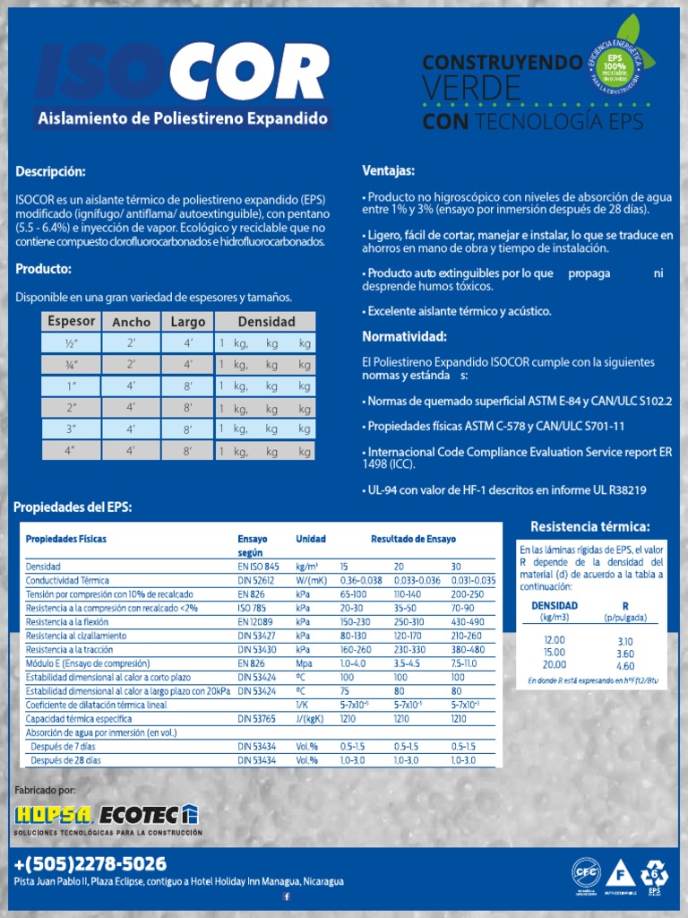 Ficha ISOCOR-1 | PDF | Poliestireno | Agua