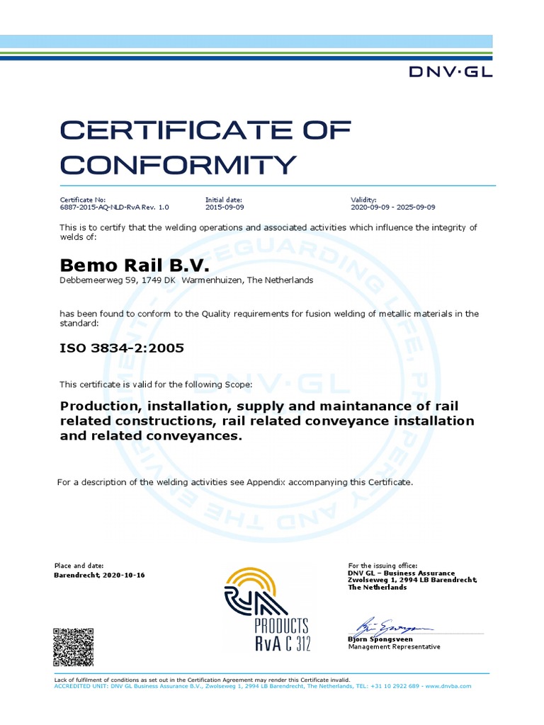ISO 3834 2 - Rev. 1.0 - ENG - Final 20201016 1 | PDF | Certification
